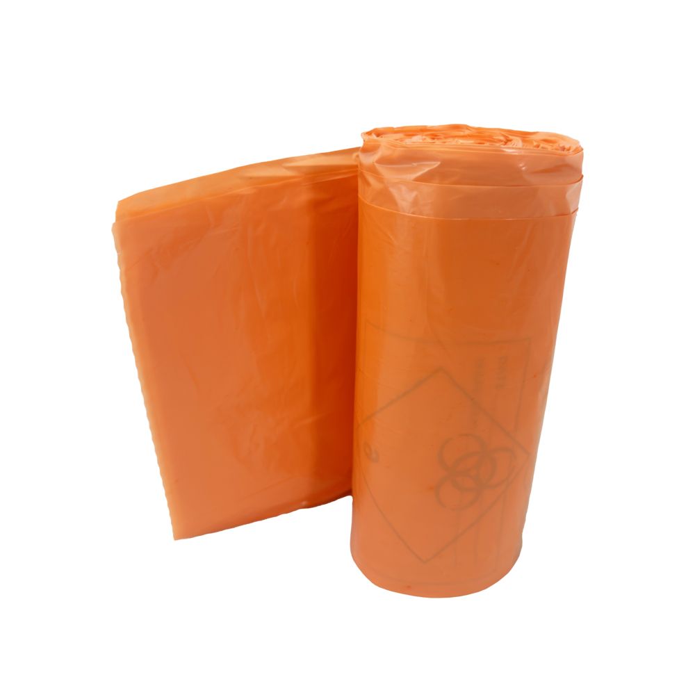 Orange Medium Duty Clinical Waste Sacks on a Roll (90L 5kg) | Brosch Direct