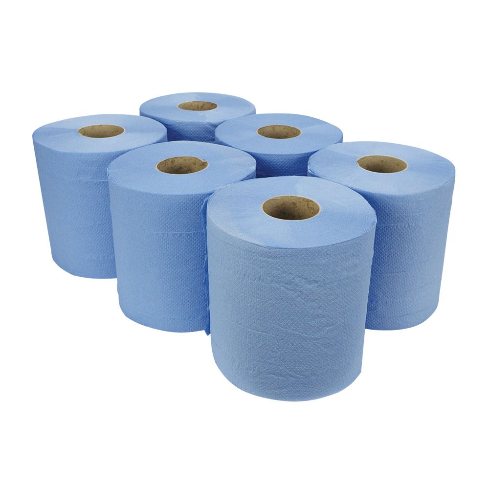 Essentials Premium 2ply Blue Centre Feed Rolls (190mm x 150m) | Brosch ...